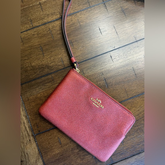 Coach | Bags | Coach Textured Red Wristlet Clutch | Poshmark